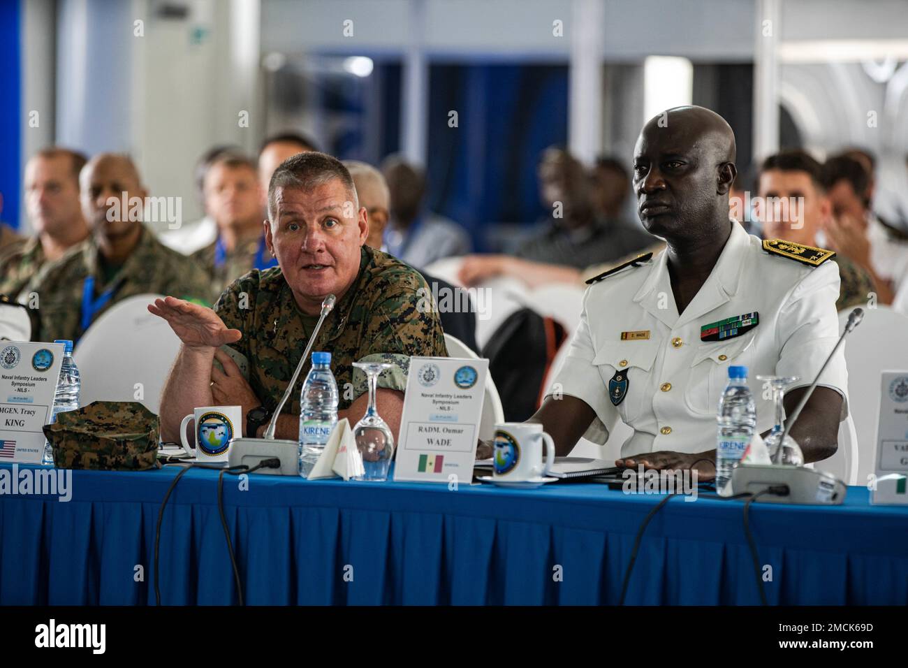(Left) U.S. Marine Corps Maj. Gen. Tracy W. King, commander of U.S ...