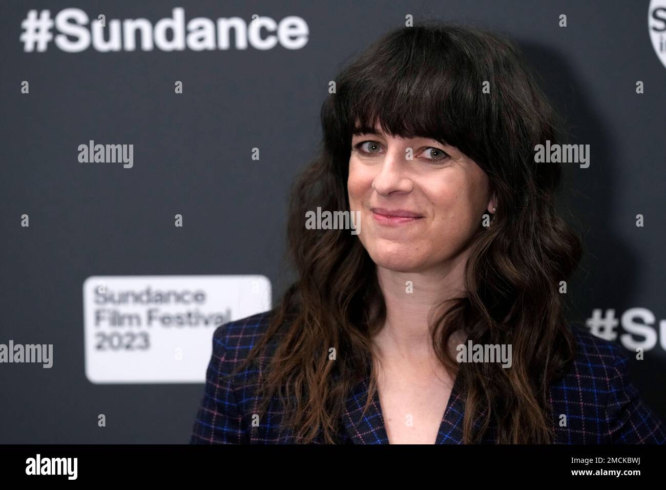 Susanna Fogel, director of "Cat Person," poses at the premiere of the ...