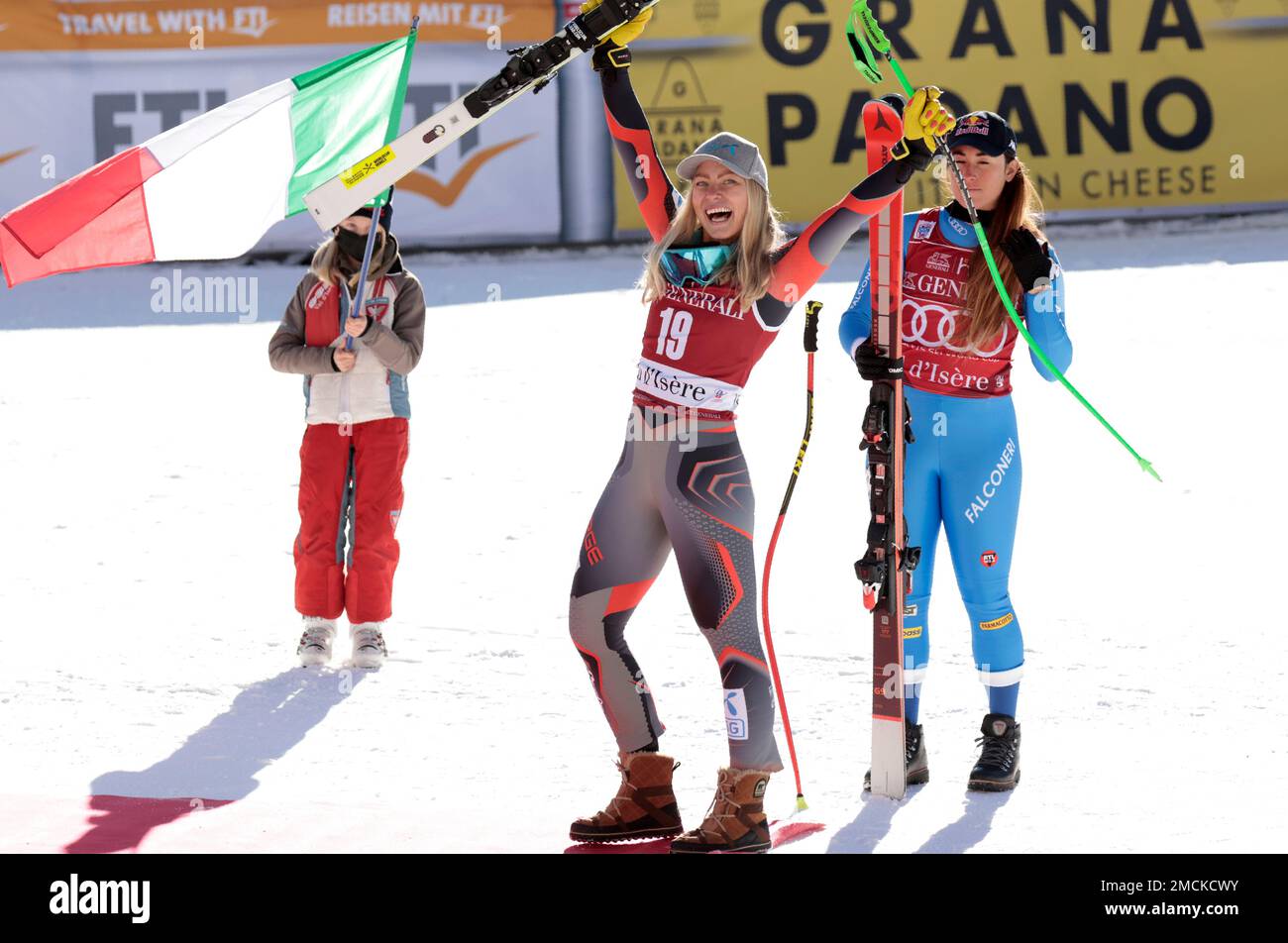 Norway's Ragnhild Mowinckel celebrates her second place during an ...