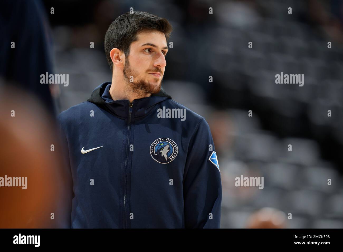 Minnesota Timberwolves guard Leandro Bolmaro (9) in the first half of ...