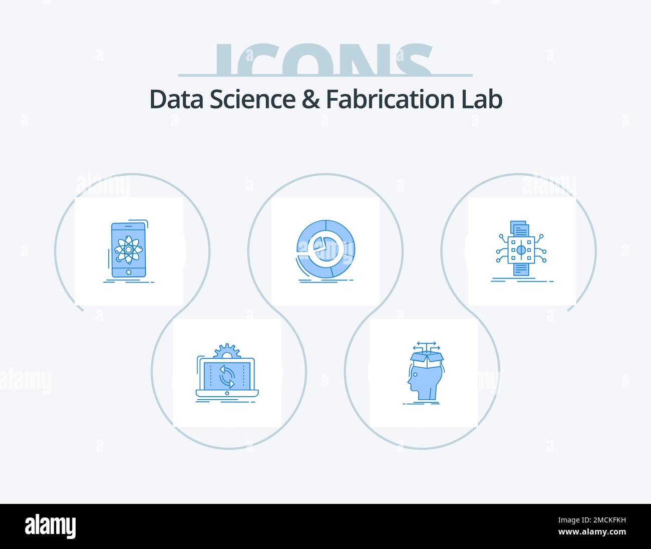 Data Science And Fabrication Lab Blue Icon Pack 5 Icon Design. business ...