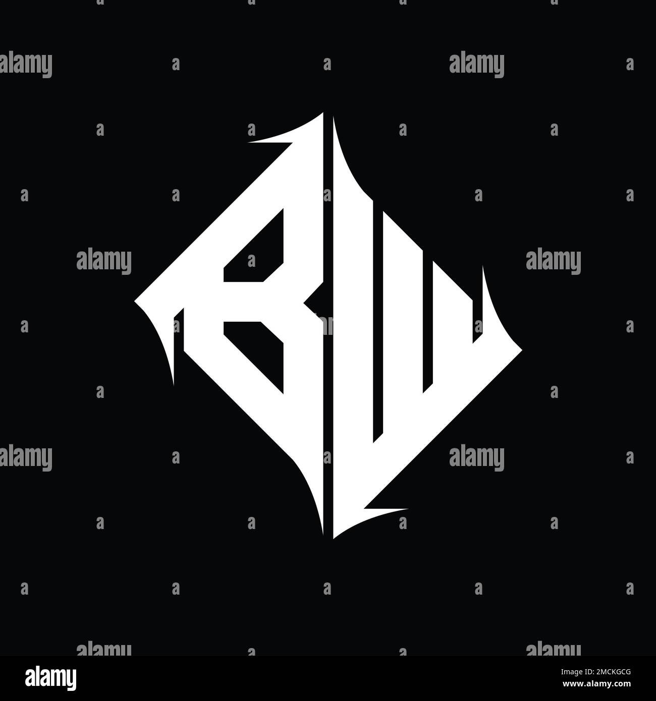 BW Logo monogram diamond abstract shape vector images design template ...