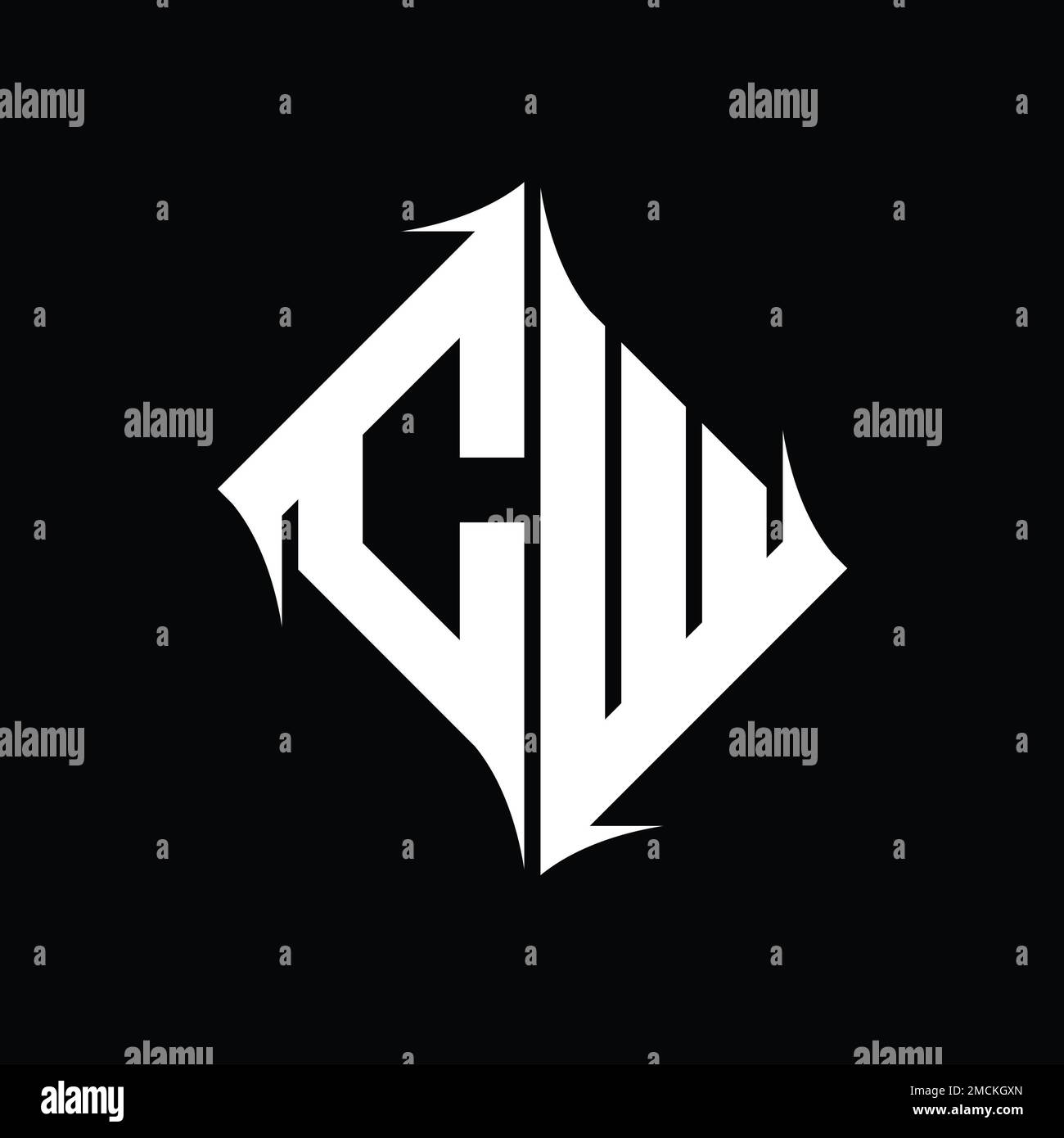 CW Logo monogram diamond abstract shape vector images design template ...