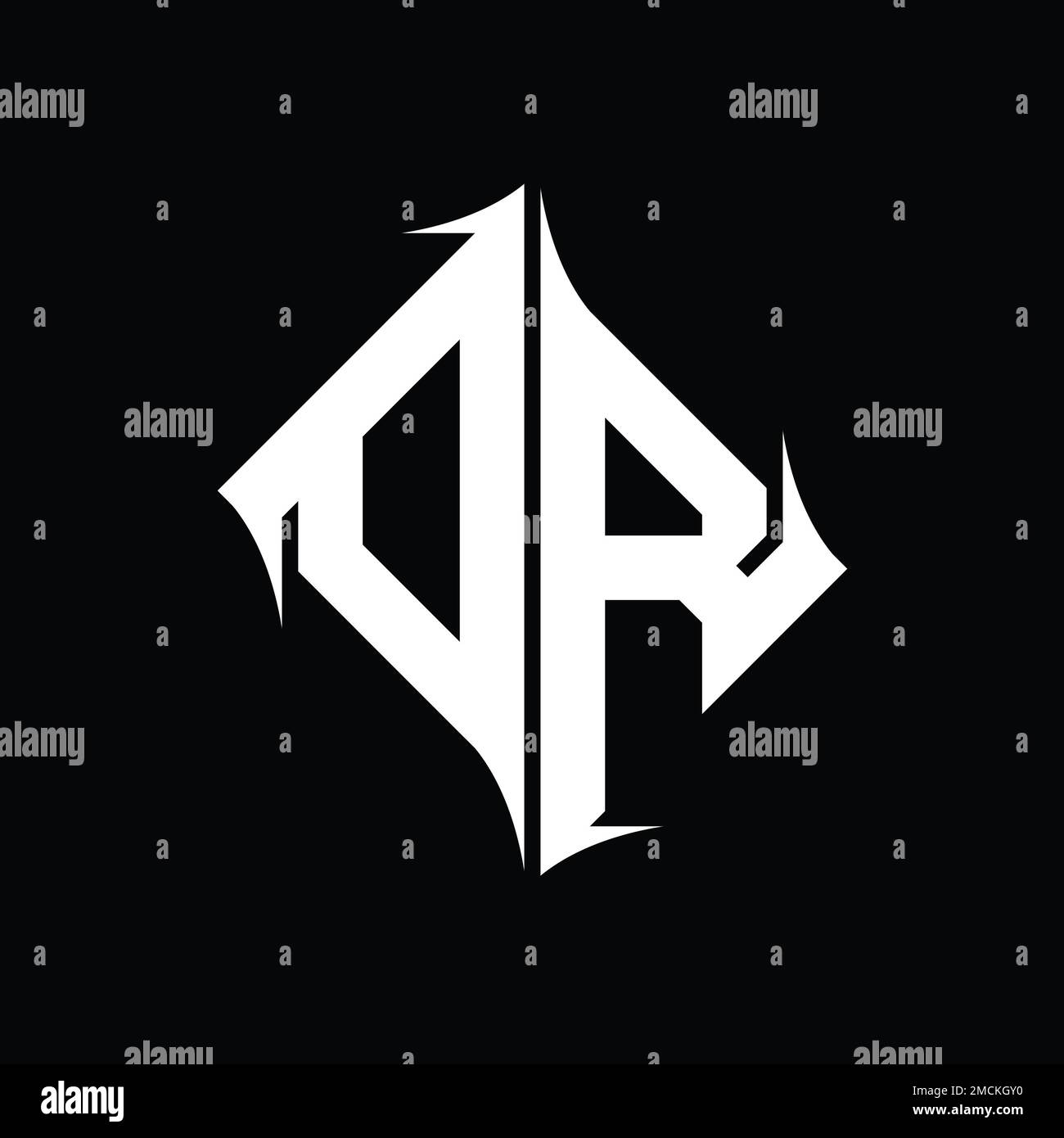 DR monogram diamond abstract shape vector images design template Stock ...