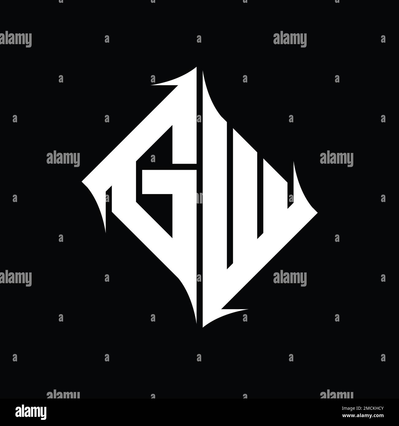 GW Logo monogram diamond abstract shape vector images design template ...