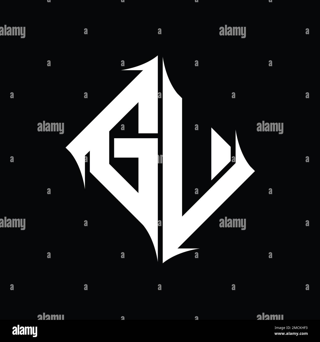 GL Logo monogram diamond abstract shape vector images design template ...