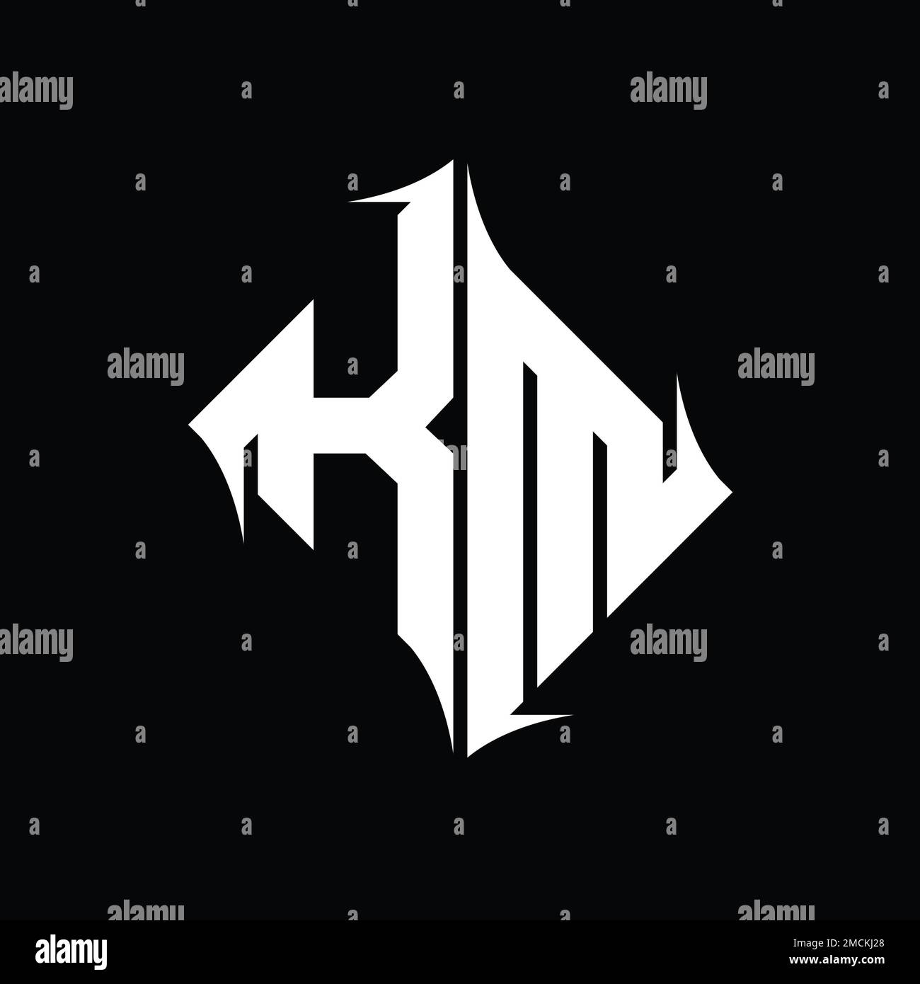 KM Logo monogram diamond abstract shape vector images design template ...