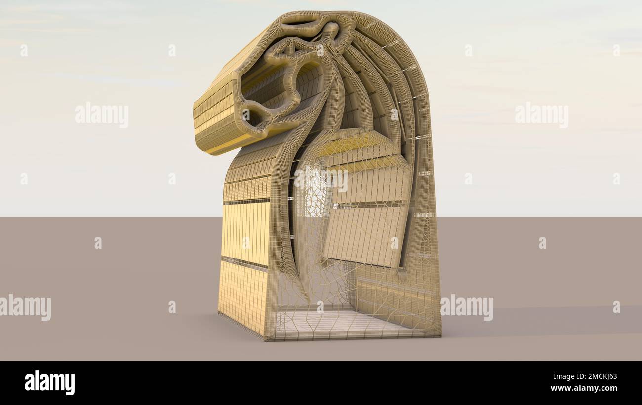 3D Illustration of an architectural structure based on the Ancient ...