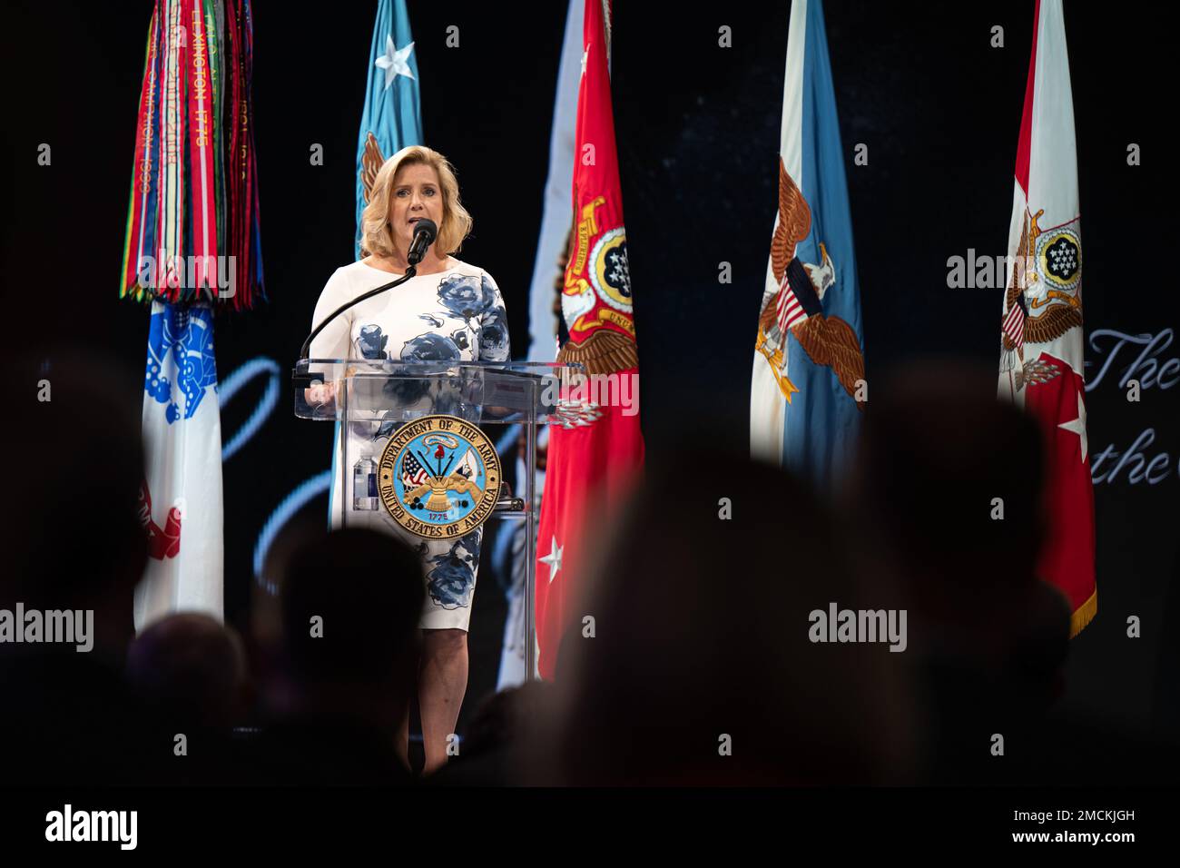 Secretary of the Army Christine Wormuth speaks at a ceremony inducting ...