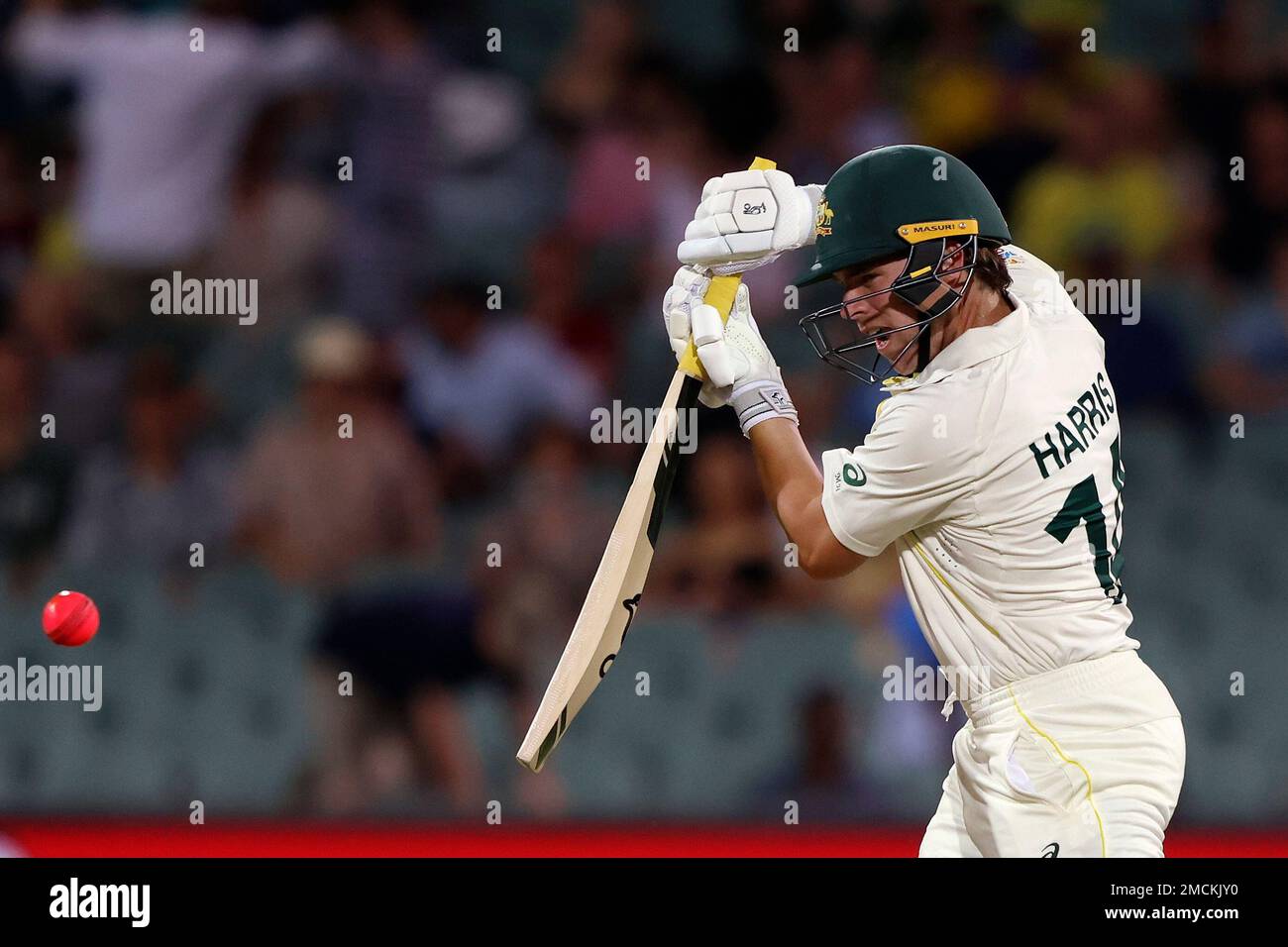 Australia's Marcus Harris bats against England during the third day of ...