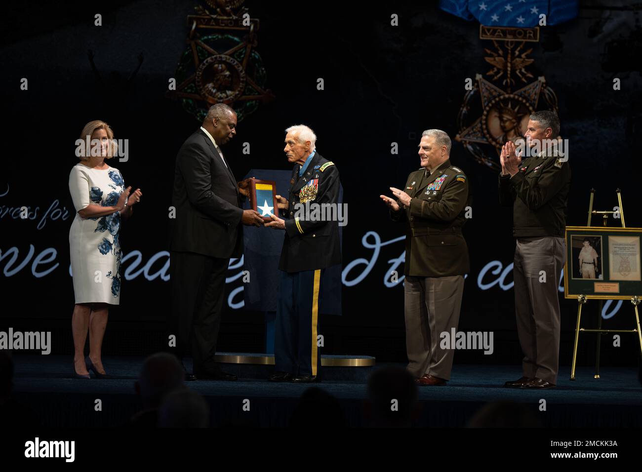 Secretary of Defense Lloyd J. Austin III presents the Medal of Honor ...