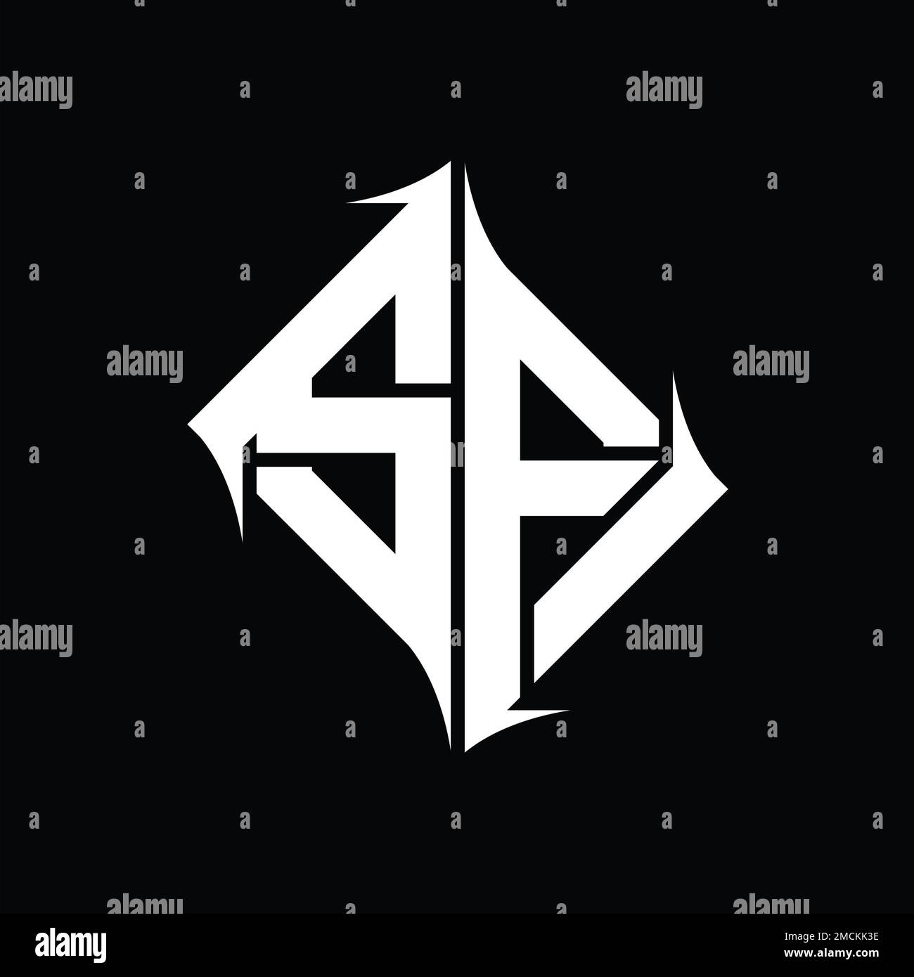 SF Logo monogram diamond abstract shape vector images design template ...