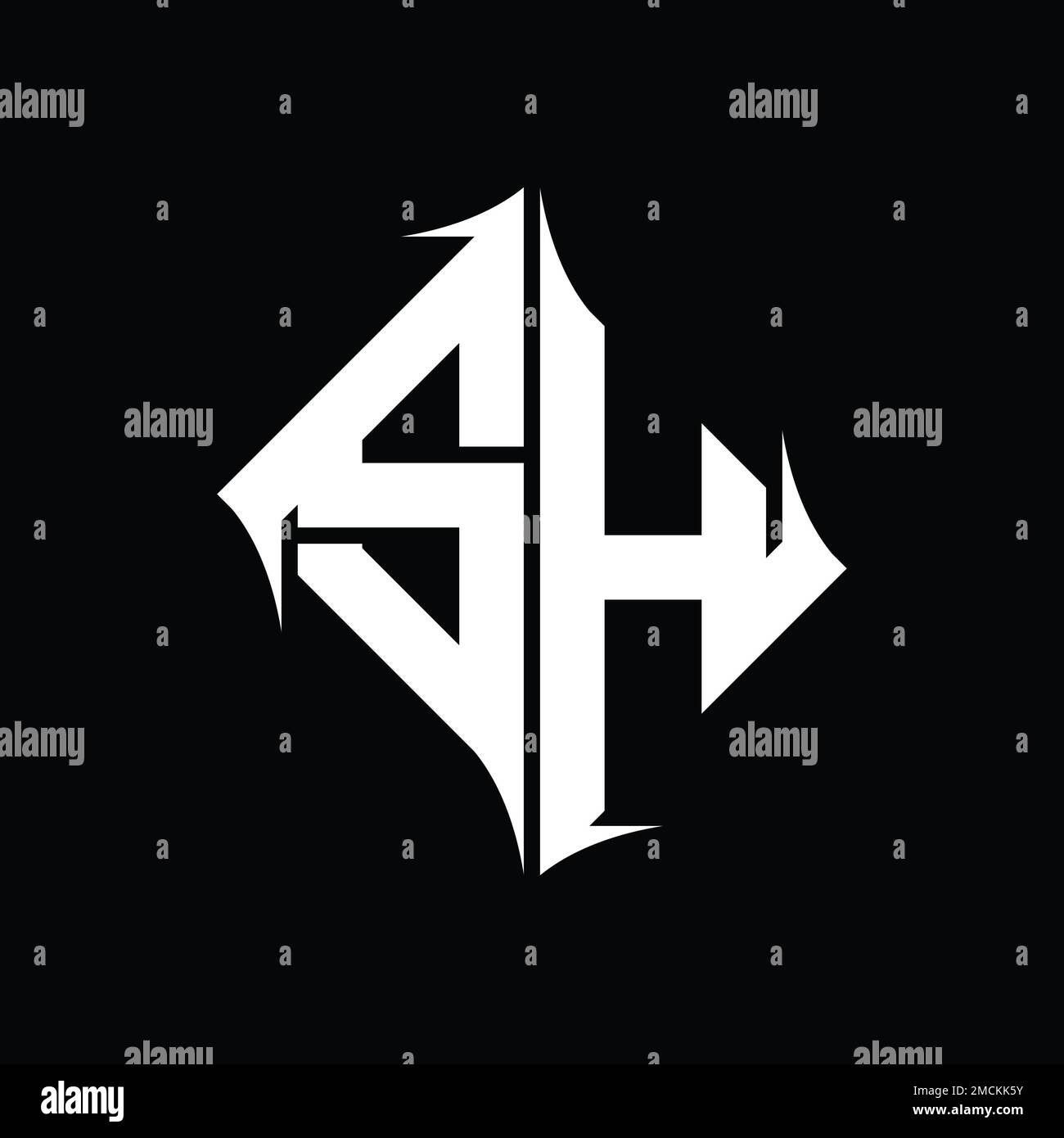 SH Logo monogram diamond abstract shape vector images design template ...