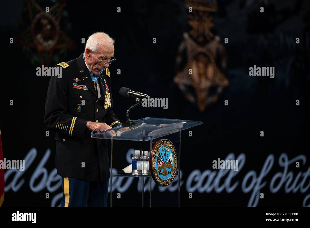 Medal of Honor recipient retired Army Maj. John J. Duffy delivers ...