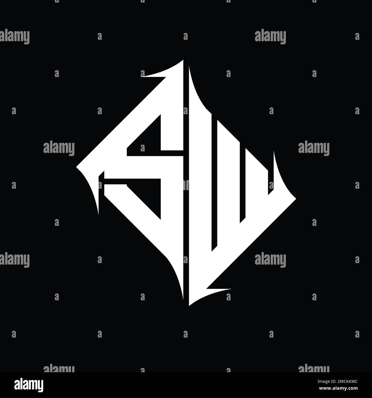 SW Logo monogram diamond abstract shape vector images design template ...