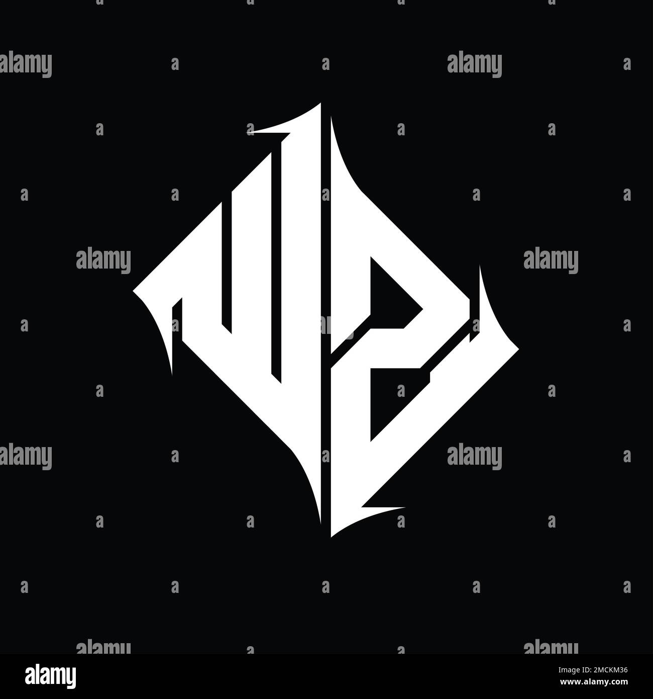 WZ Logo monogram diamond abstract shape vector images design template ...