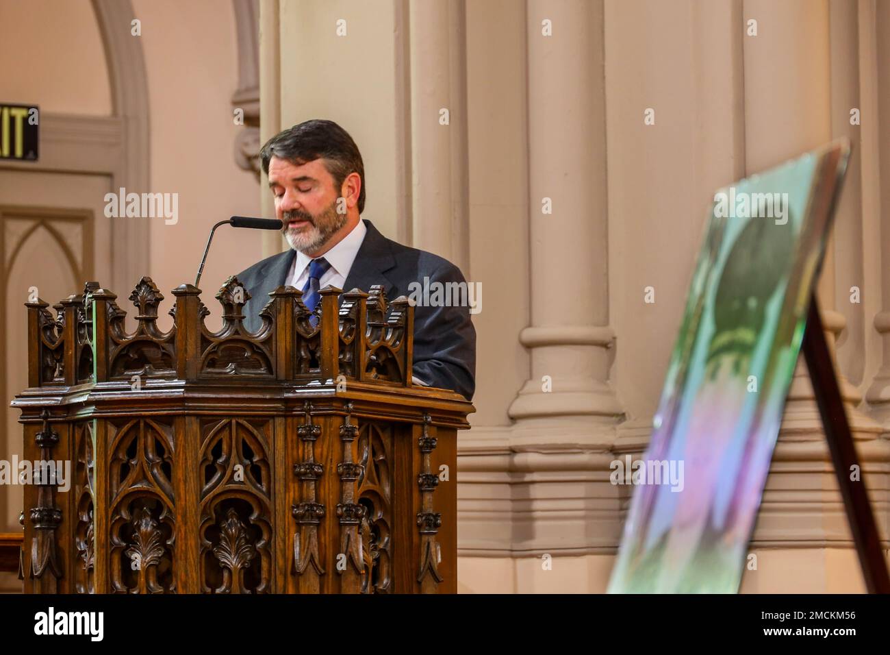 Gen. Richard I. Neal’s son, Andrew Neal, speaks at his fathers memorial ...