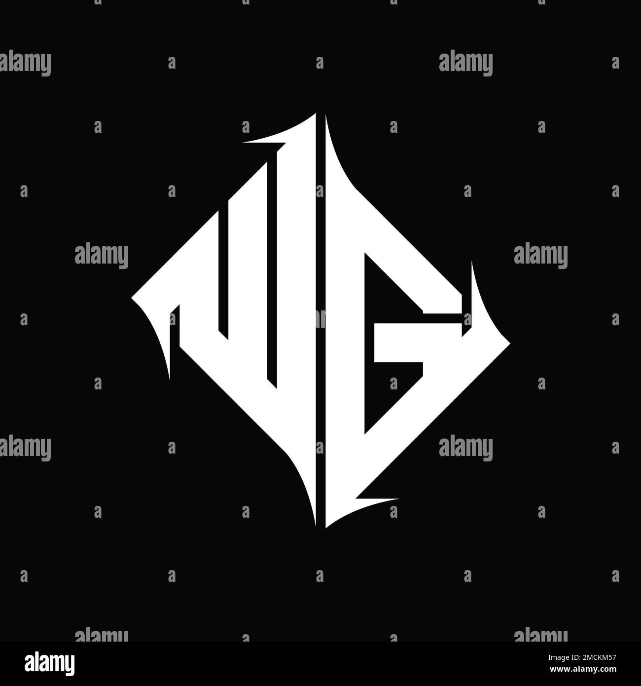 WG monogram diamond abstract shape vector images design template Stock ...