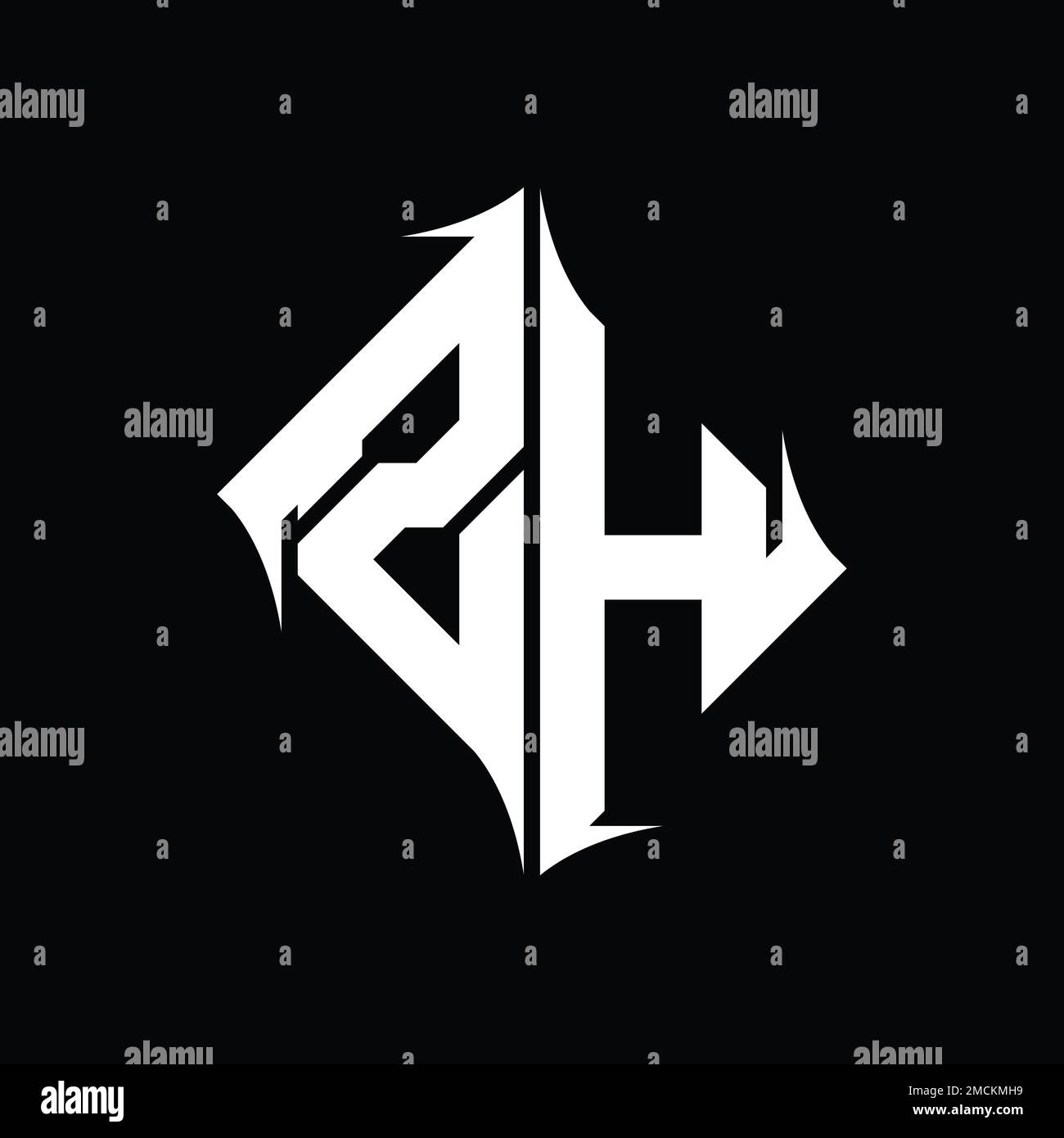 ZH Logo monogram diamond abstract shape vector images design template ...