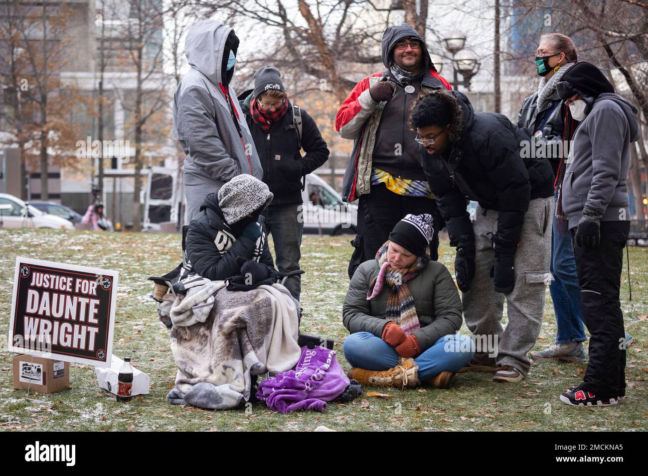 Activists watch the trial of former Brooklyn Center police Officer Kim ...