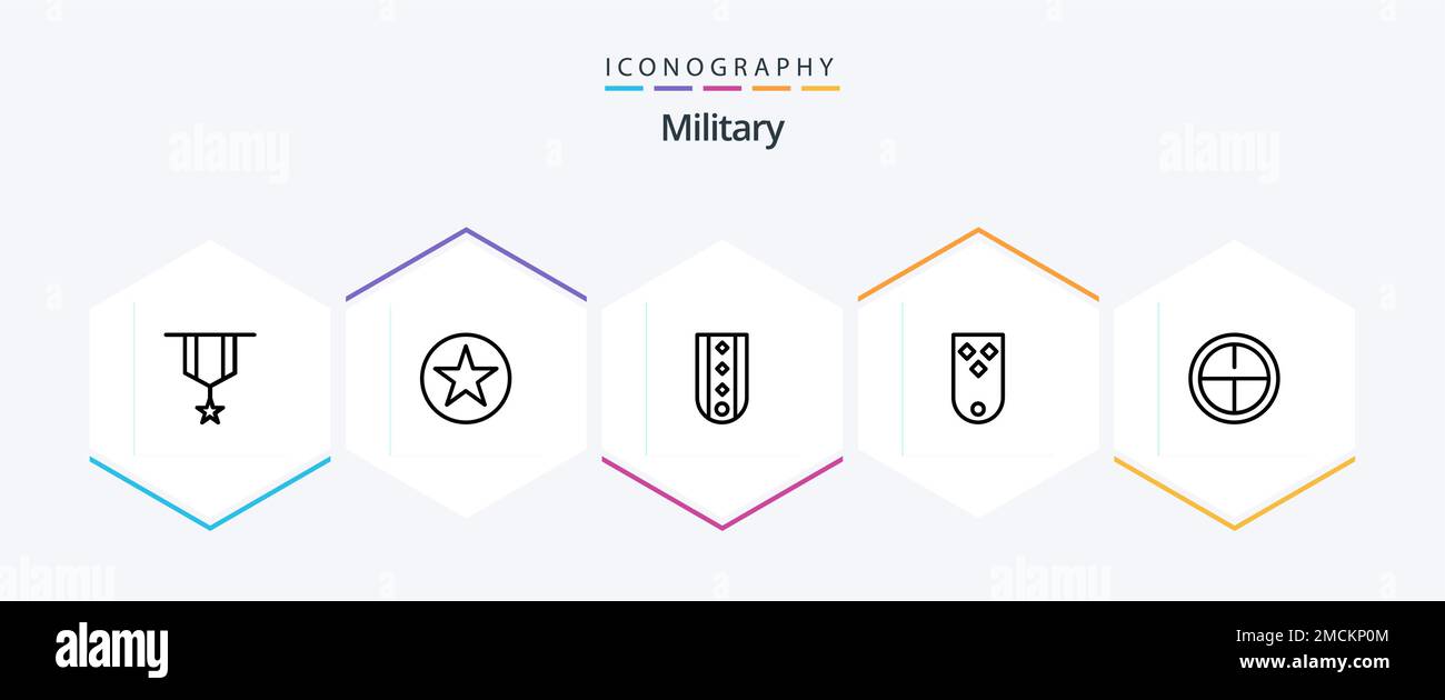 Military 25 Line icon pack including military. diamonds. insignia ...