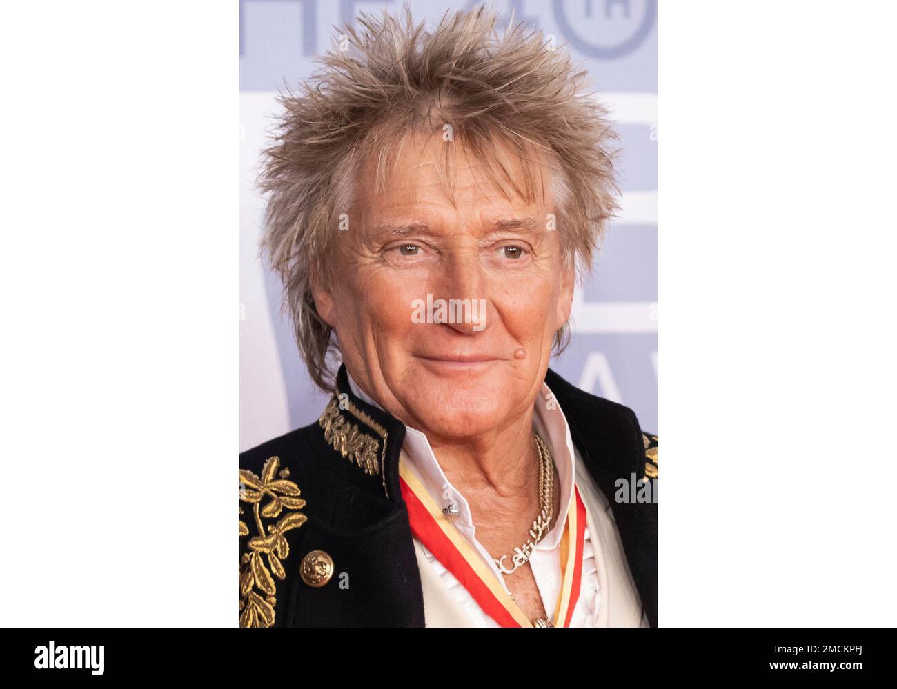 FILE - Rod Stewart appears at Brit Awards 2020 in London on Feb. 18 ...