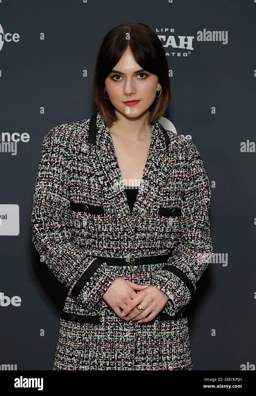 Emilia Jones poses at the premiere of the film "Cat Person" at the 2023 ...