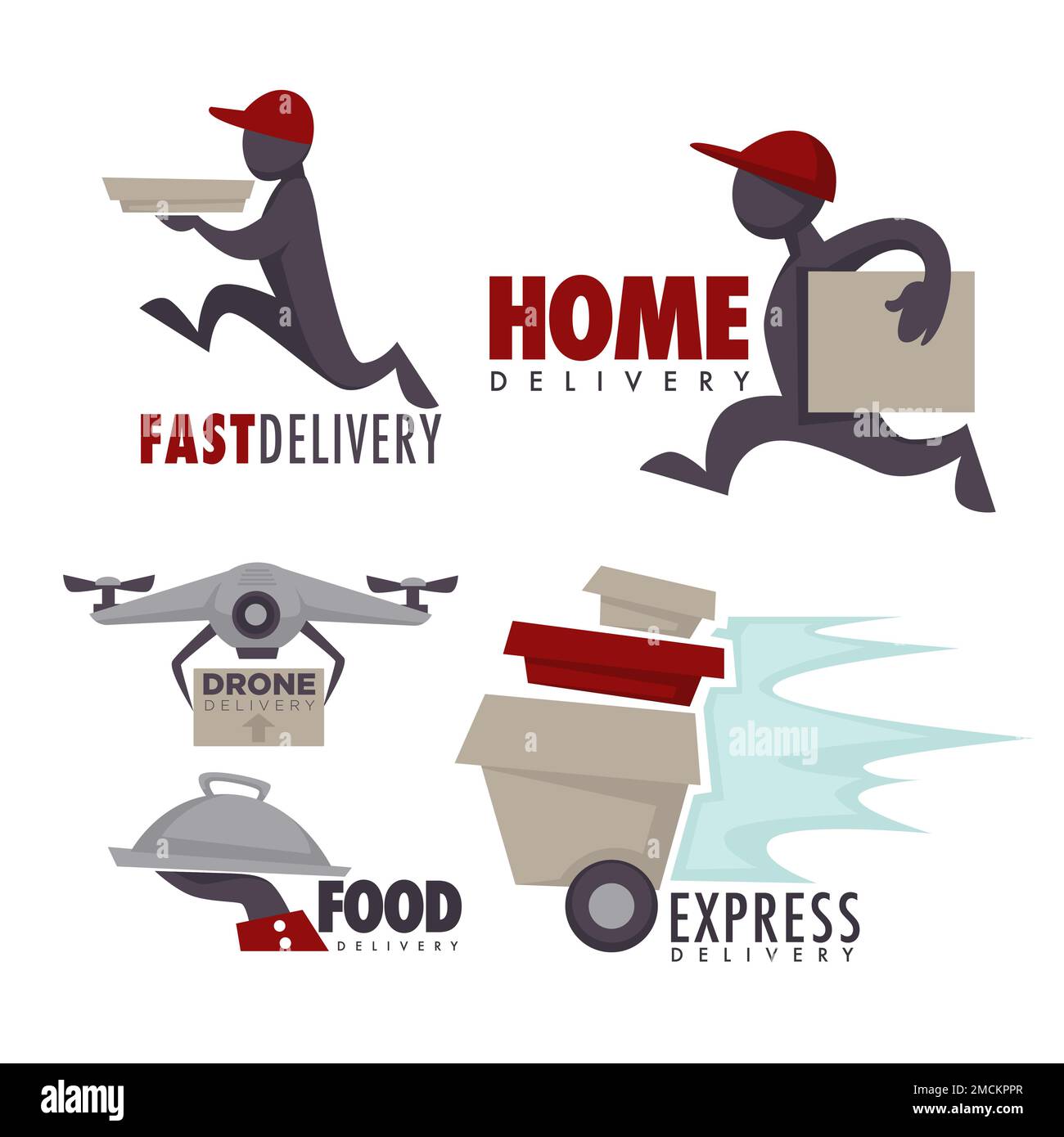 Food pizza delivery postal Cut Out Stock Images & Pictures - Alamy