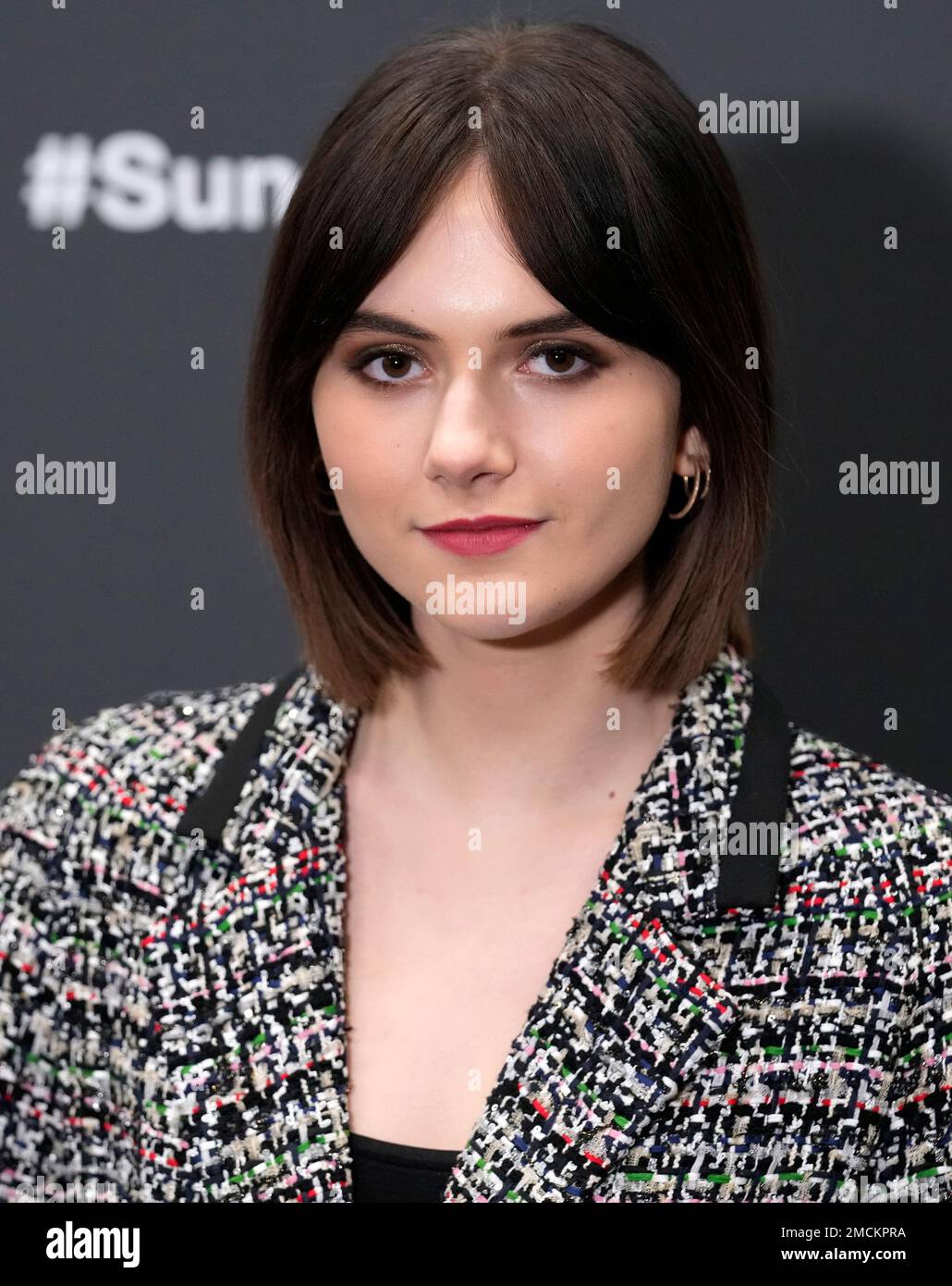 Emilia Jones poses at the premiere of the film "Cat Person" at the 2023 ...