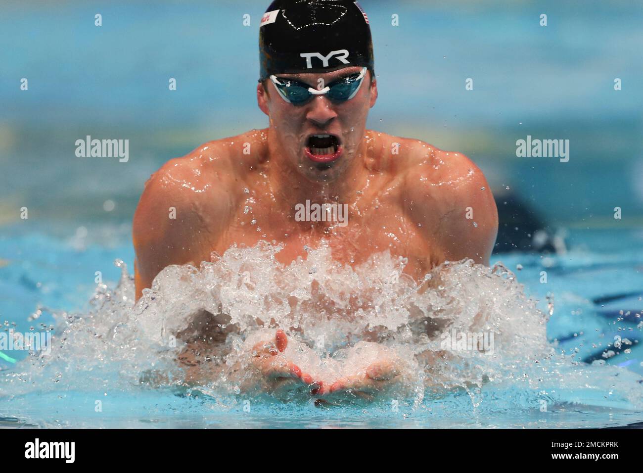 Nic Fink of the United States swims to win bronze in the 100 meters ...