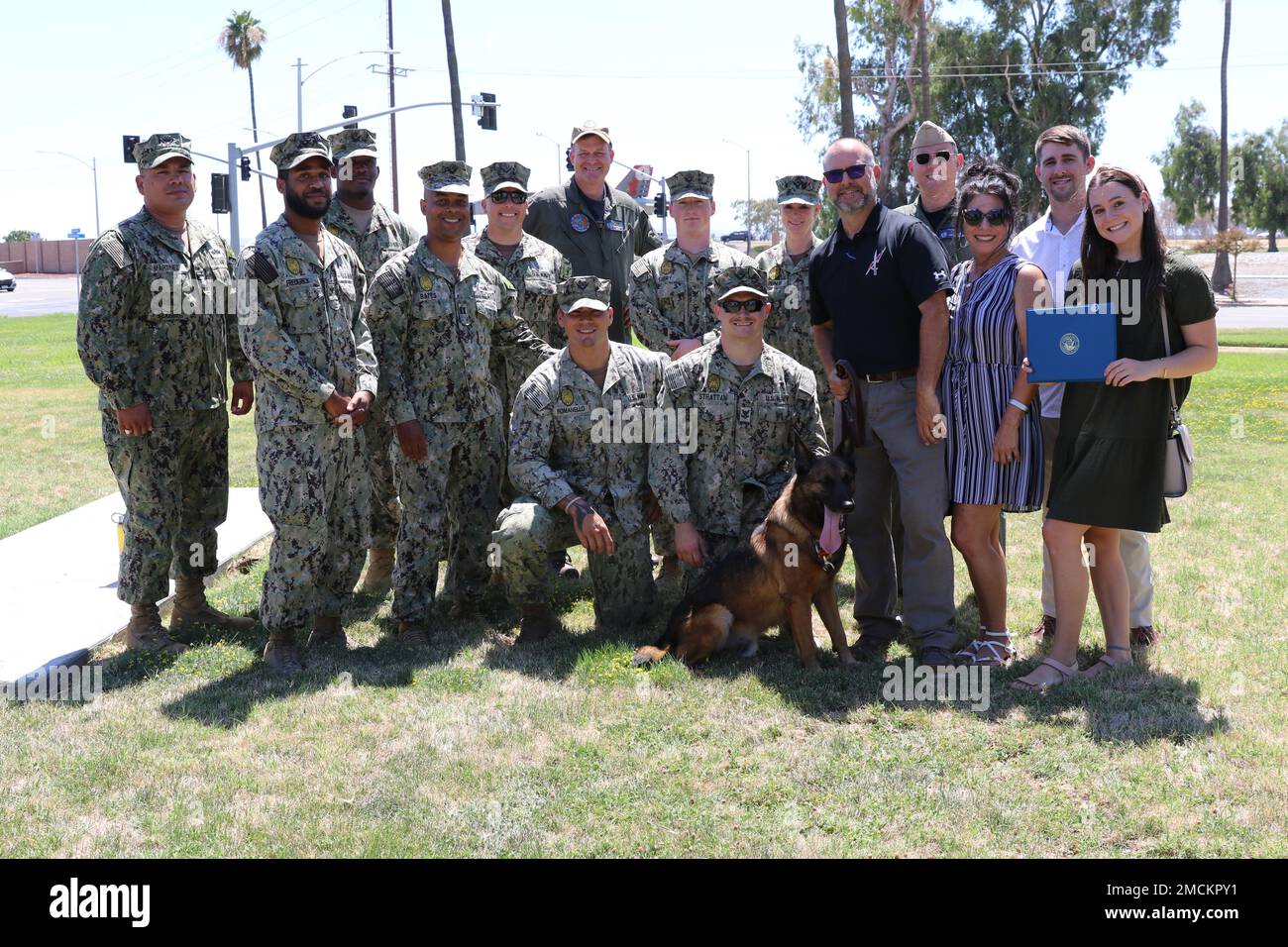 Recently retired Military Working Dog Rex was awarded the Navy and ...