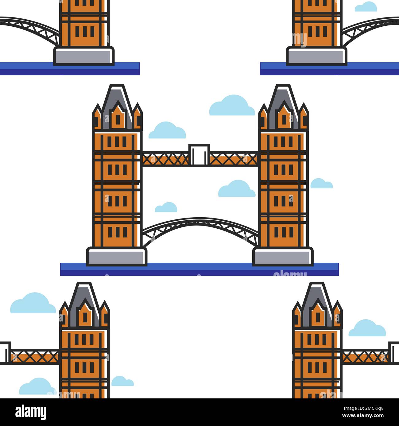 London bridge seamless pattern England symbol architecture Stock Vector ...