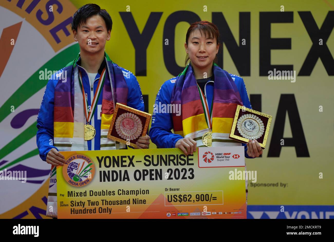 Winners of the Yonex Sunrise India Open Badminton mixed doubles, Japan ...