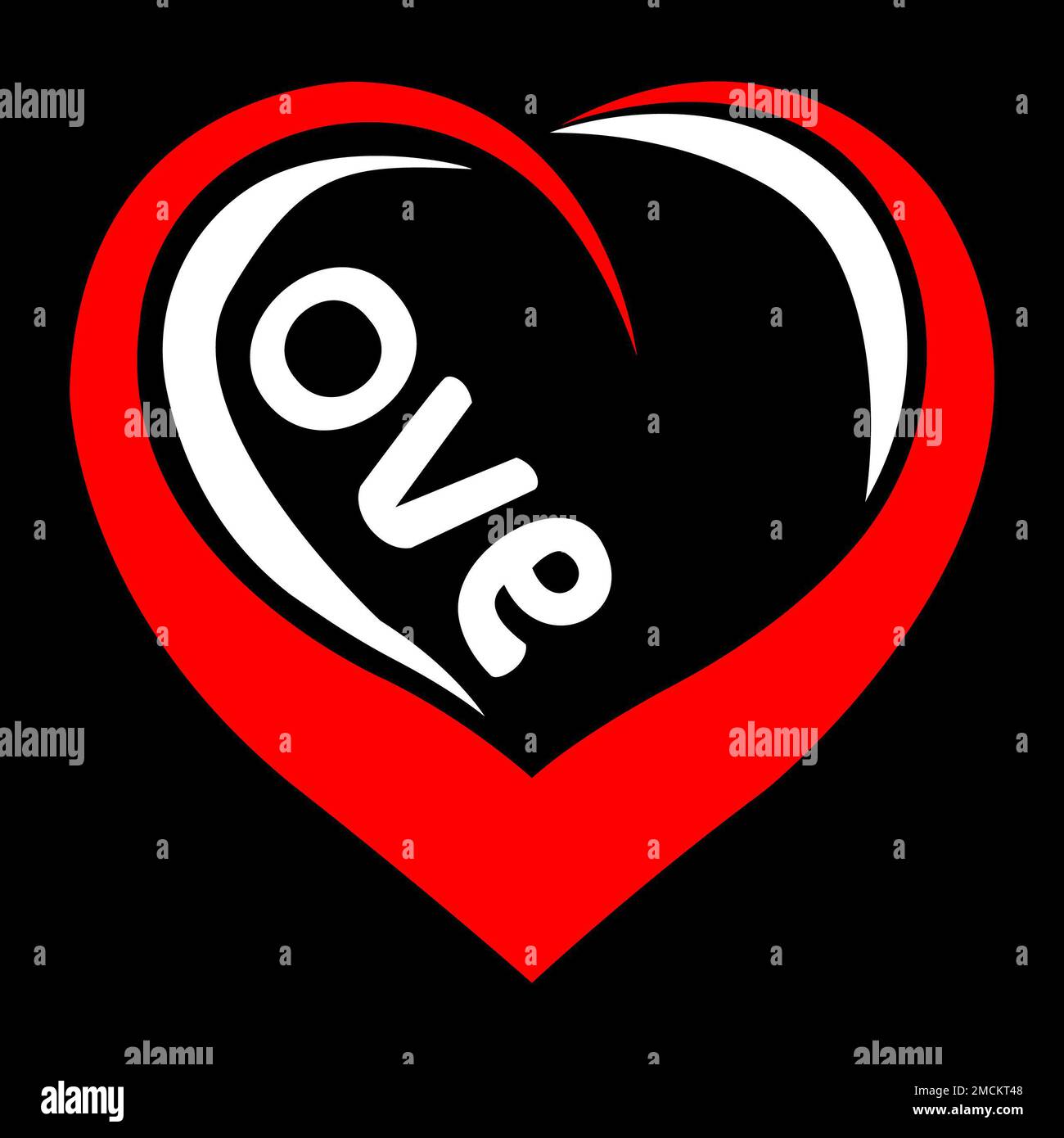 Love word inside heart, Valentines day sign and tag, love and care ...