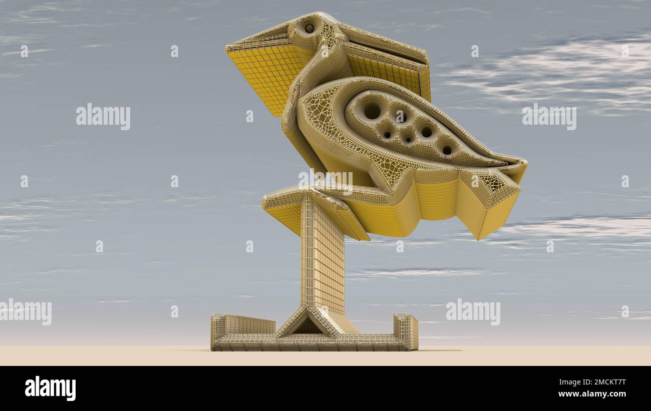 3D Illustration of an architectural structure based on the Ancient ...