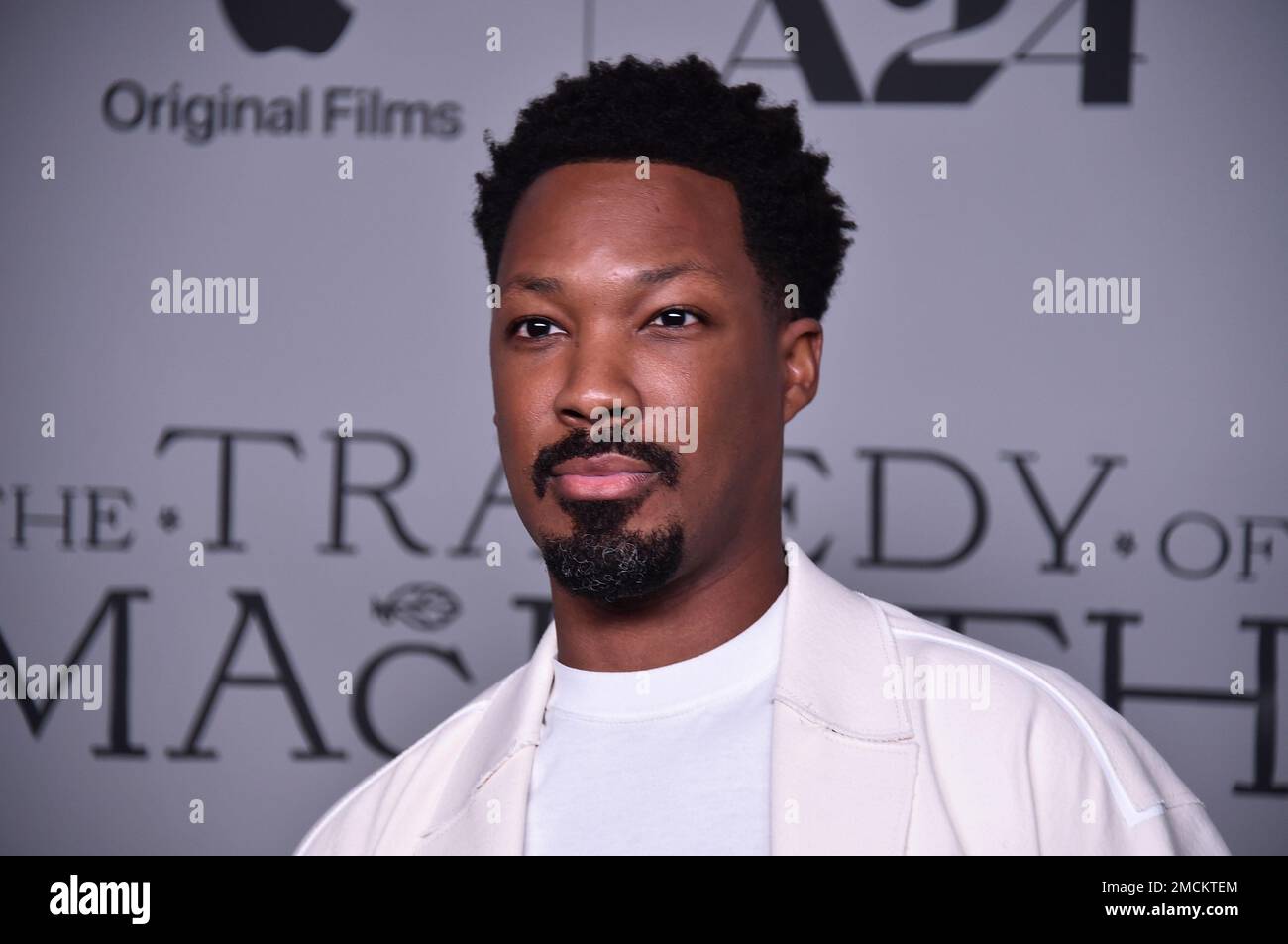 Actor Corey Hawkins, who plays Macduff in the film, arrives at the ...