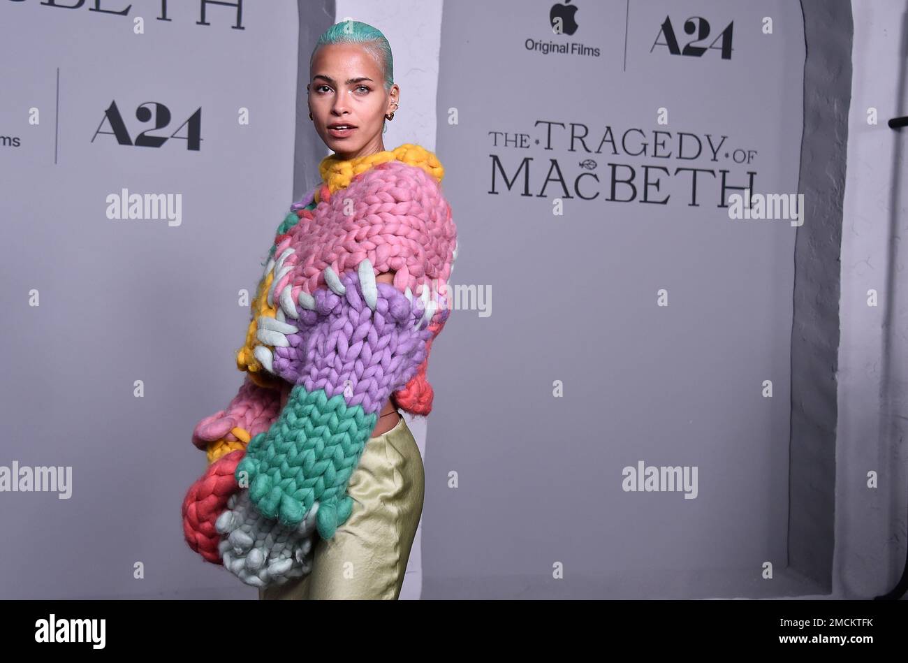 Kota Eberhardt arrives at the premiere of "The Tragedy of Macbeth" at ...