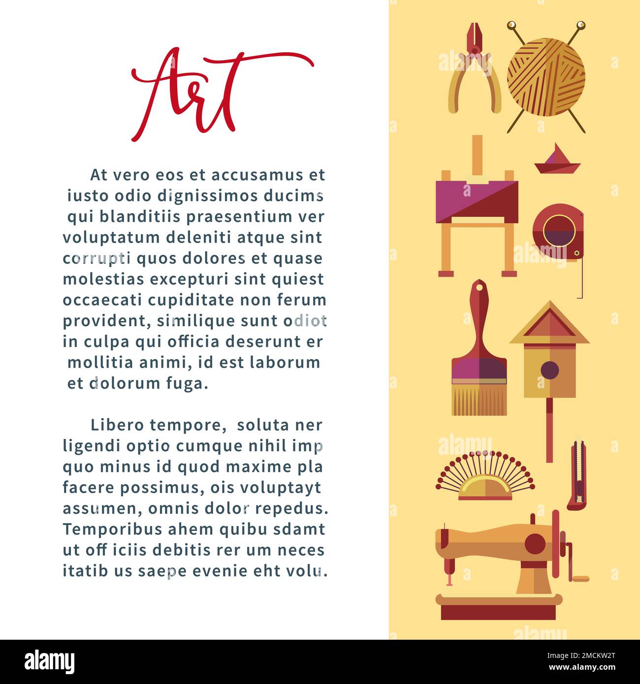 Art club craft tools handmade or handicraft equipment Stock Vector ...