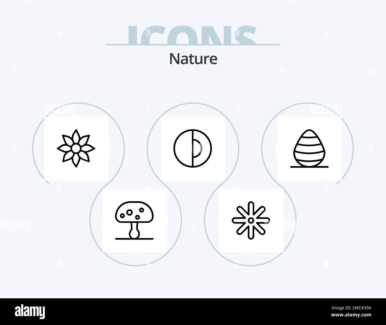 Nature Line Icon Pack 5 Icon Design. . cloud. nature. arbor. night ...
