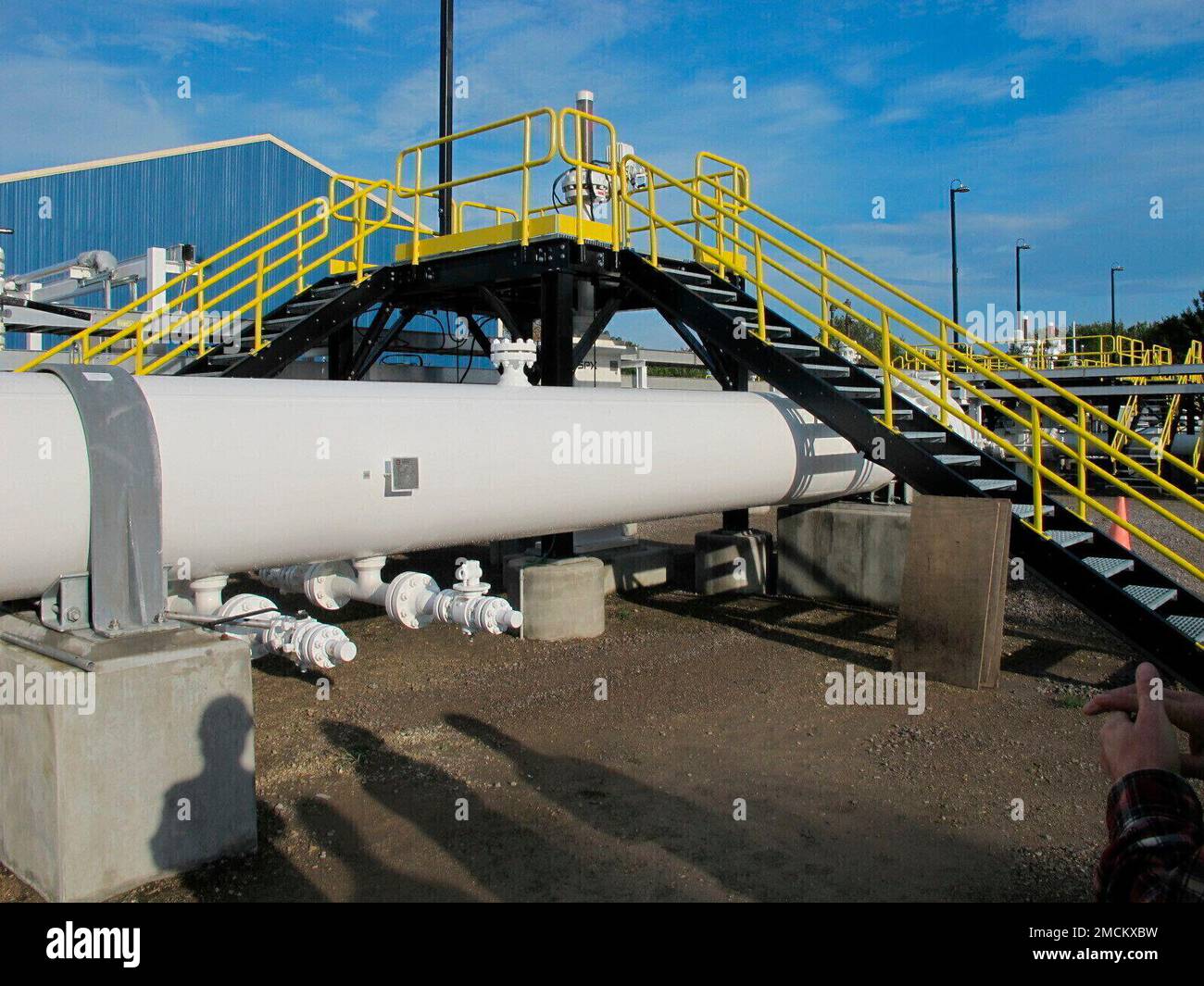 FILE - An above ground section of Enbridge's Line 5 at the Mackinaw ...