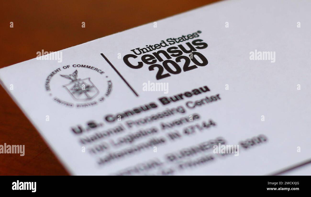FILE - This Sunday, April 5, 2020, photo shows an envelope containing a ...