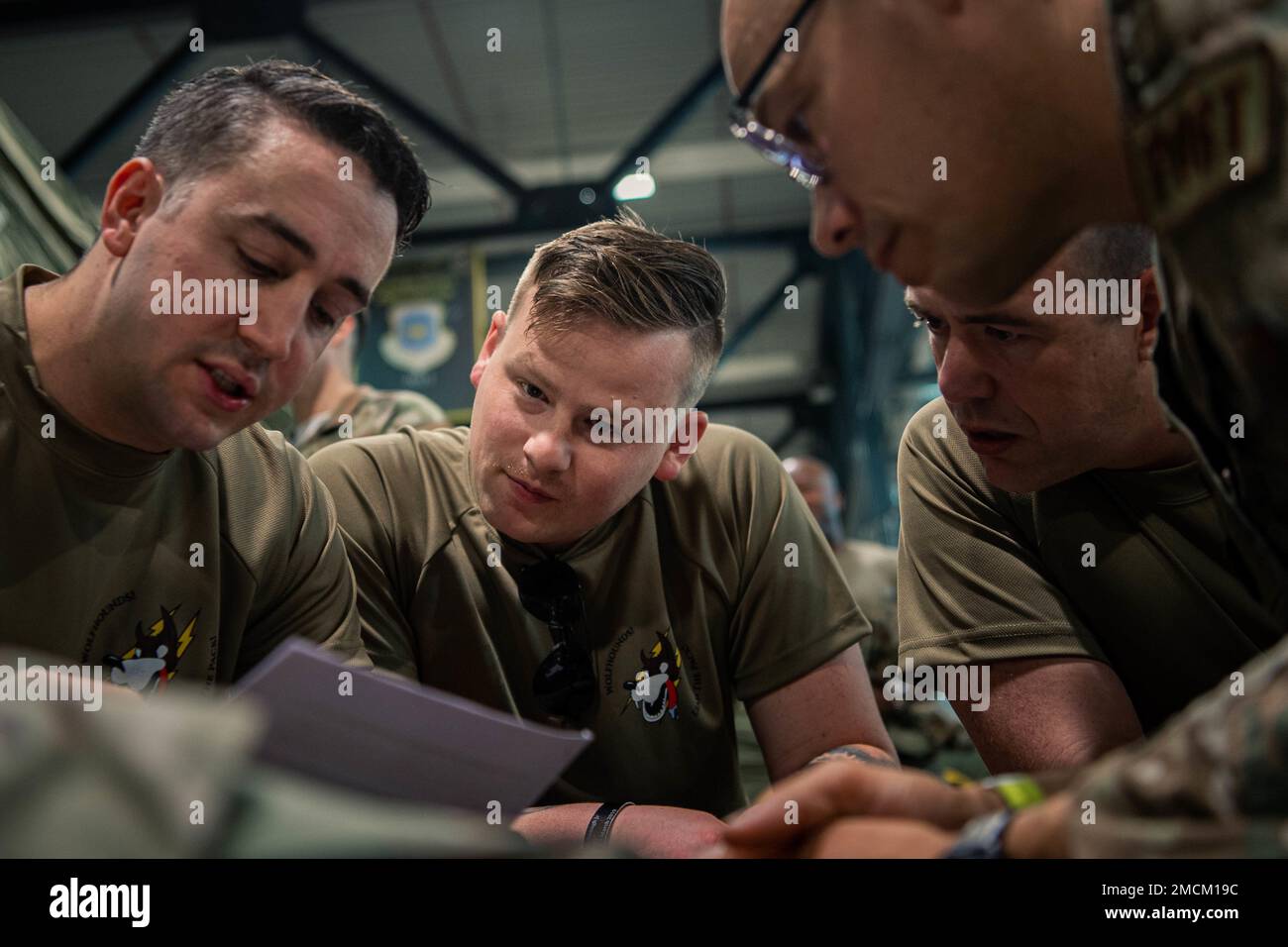 U.S. Air Force Airmen assigned to the 603rd Air Operations Center take ...