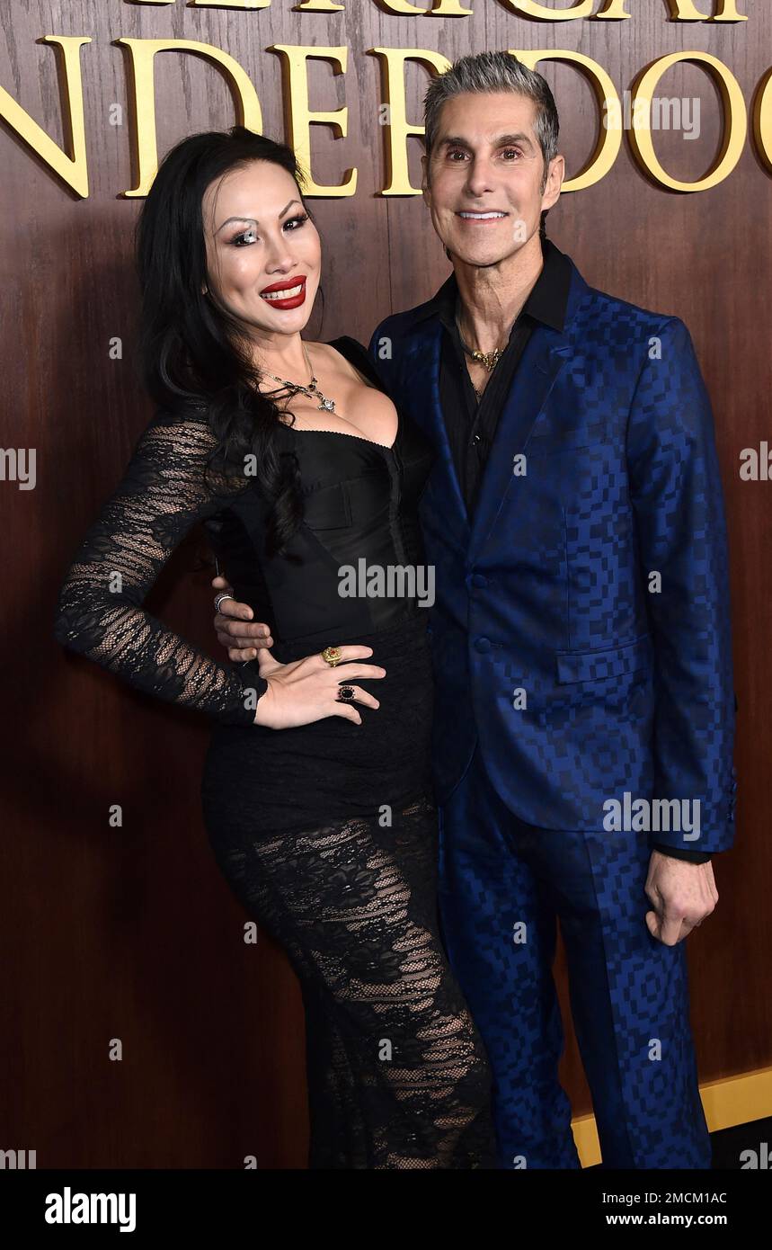 Etty Lau Farrell, left, and Perry Farrell arrive at the premiere of ...