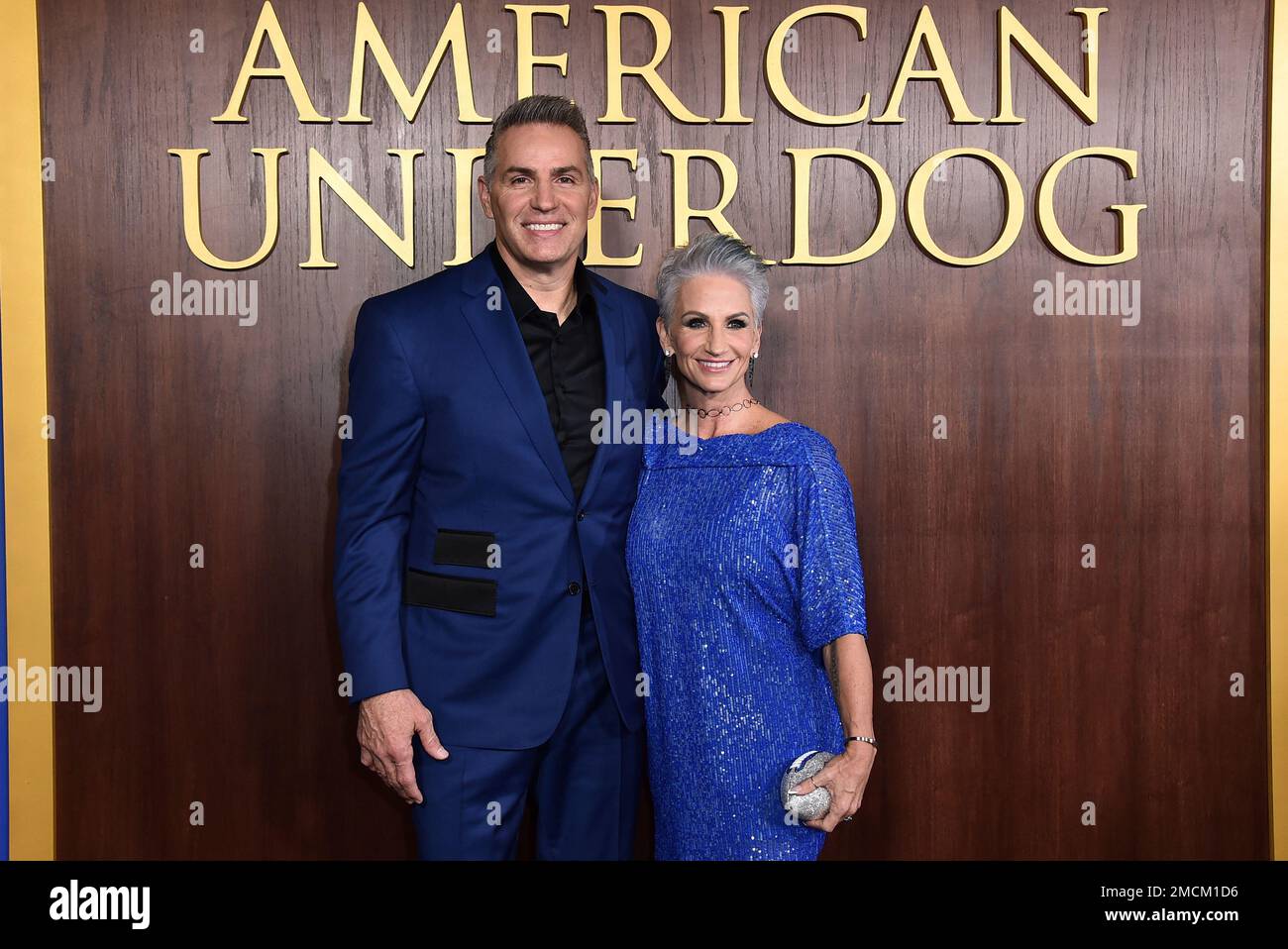 Kurt Warner, left, and Brenda Warner arrive at the premiere of ...