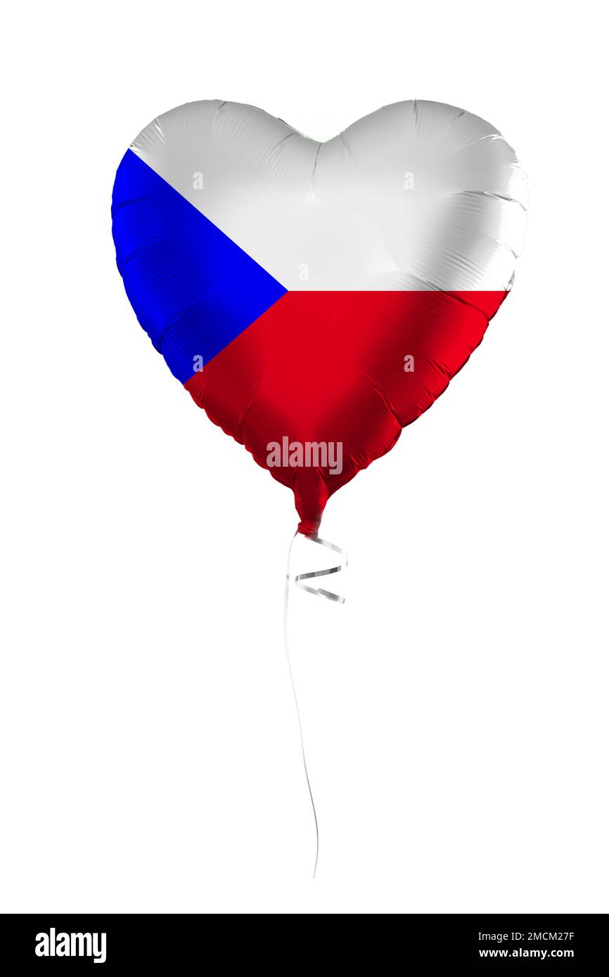 Czech Republic concept. Balloon with Czech flag isolated on white ...