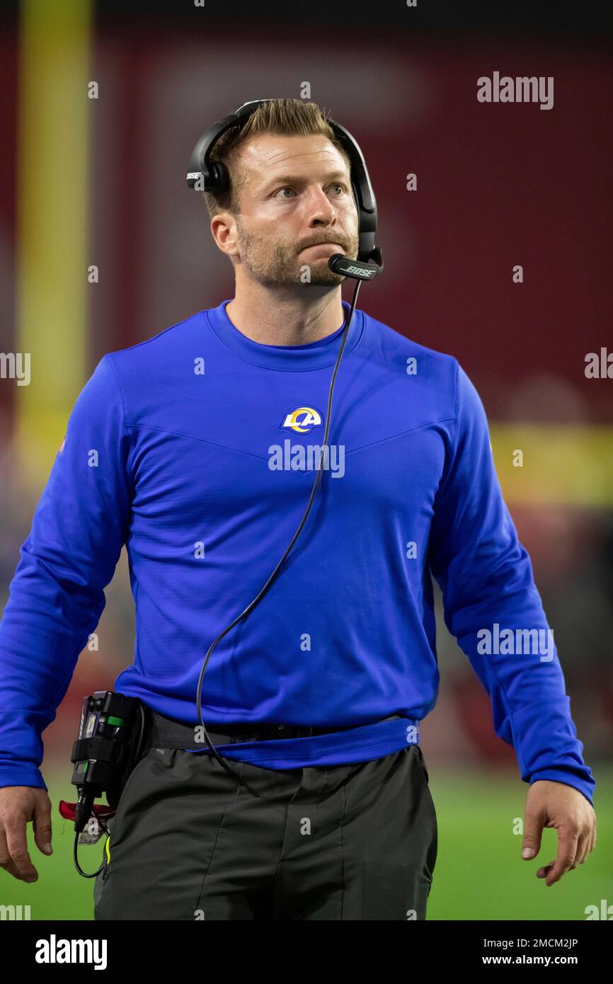 Head coach Sean McVay of the Los Angeles Rams coaches against the ...