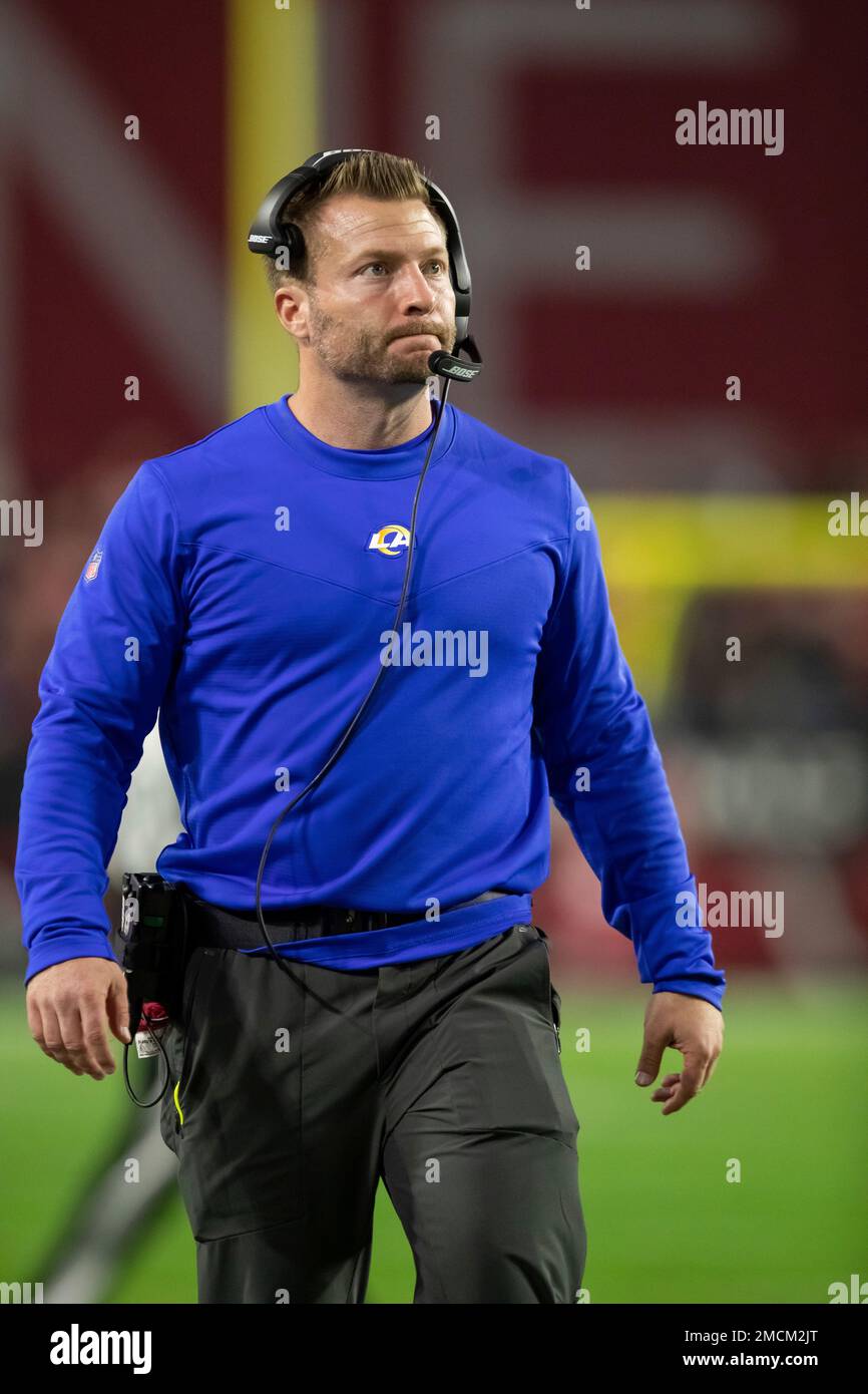 Head coach Sean McVay of the Los Angeles Rams coaches against the ...