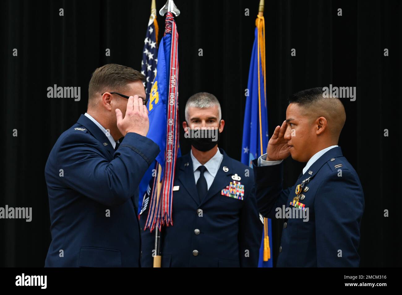 U.S. Air Force Col. John Sheets officiates the change of command ...