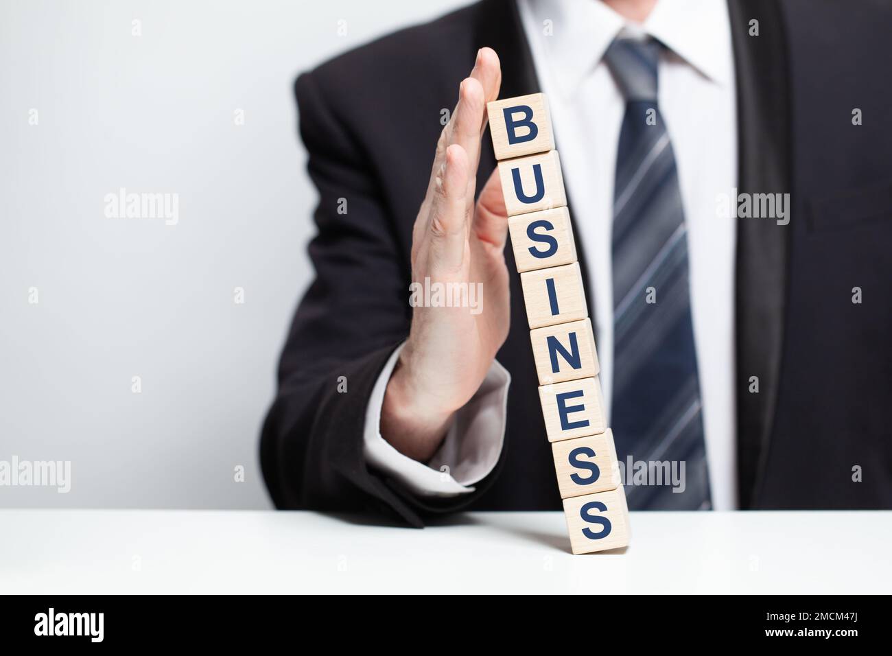 Wooden blocks with black word business. Abstract business, company ...
