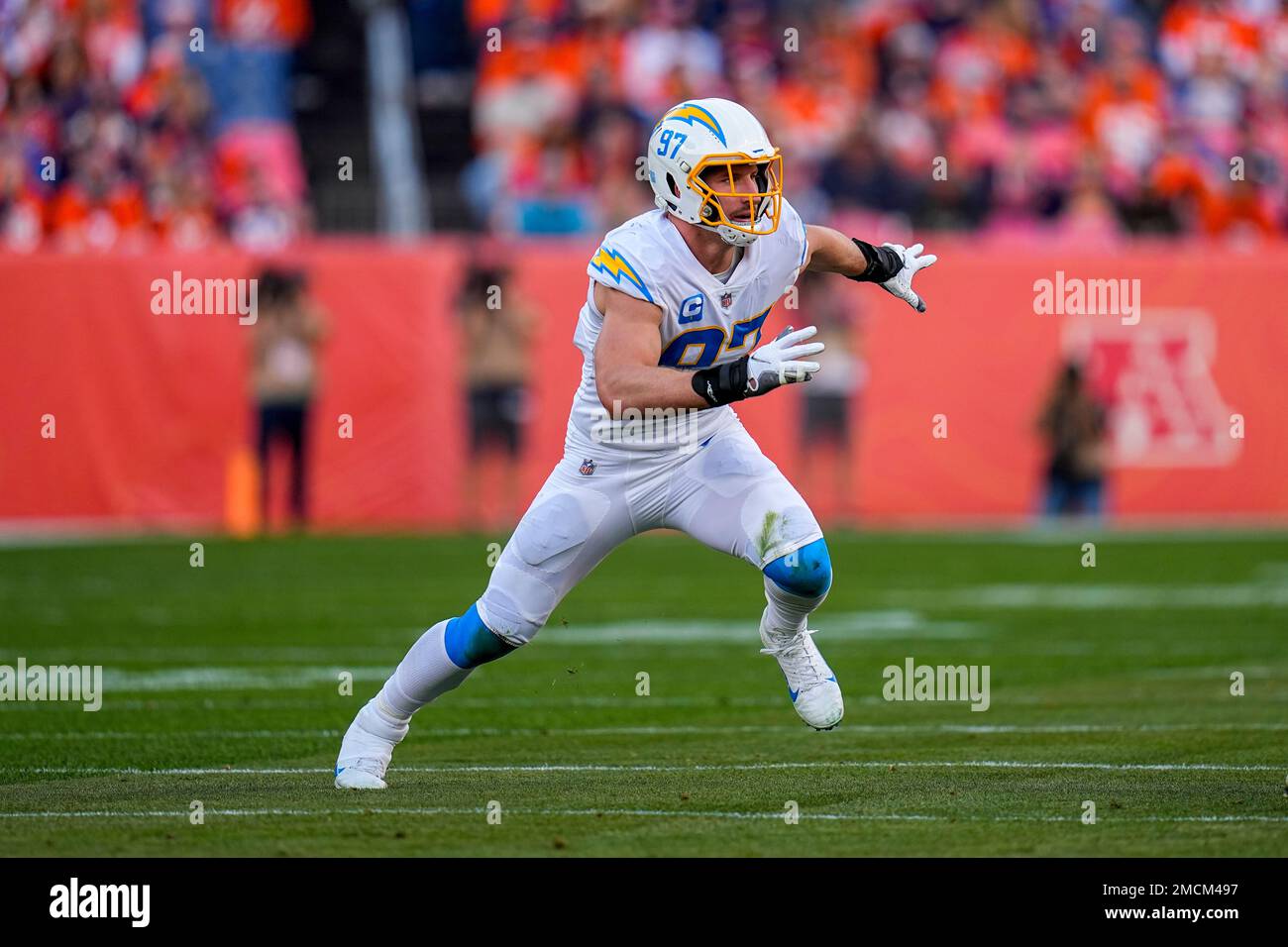 Los Angeles Chargers defensive end Joey Bosa (97) plays against the ...